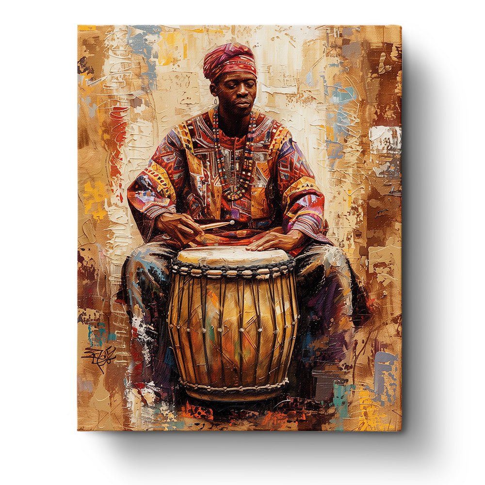 African Drummer - Paint by Numbers Kit | Vibrant African Art – miicreative