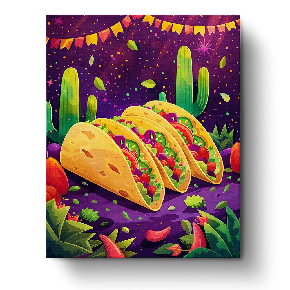 Mexican Tacos - Paint by Numbers Kit | Mexican Art Collection – miicreative
